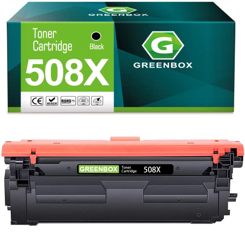 GREENBOX Compatible 508X Black High-Yield Toner Cartridge Replacement for HP 508X 508A CF360X Toner for M553dn M553x M553n M552dn M553 M577 M577Z M577dn M577f M577c Printer (12,500 Pages, 1 Black)