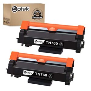 sotek toner cartridge tn760 tn-760 tn730 tn-730,work with dcp l2550dw, hl l2350dw, hl l2370dw, hl l2390dw, hl l2395dw, hl l2370dwxl, mfc l2710dw, mfc l2750dw, mfc l2750dw(2 black)