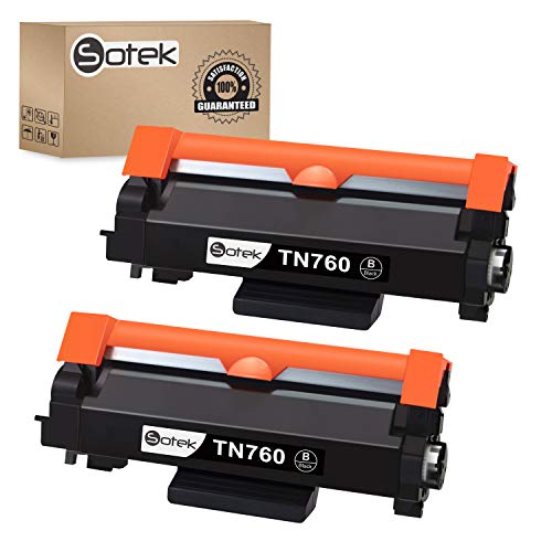 Sotek Toner Cartridge TN760 TN-760 TN730 TN-730,Work with DCP L2550DW, HL L2350DW, HL L2370DW, HL L2390DW, HL L2395DW, HL L2370DWXL, MFC L2710DW, MFC L2750DW, MFC L2750DW(2 Black)