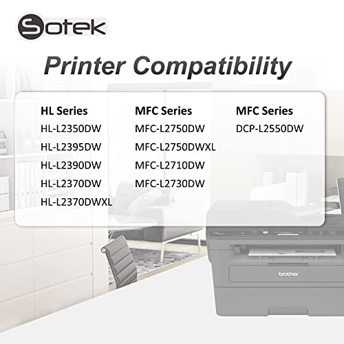 Sotek Toner Cartridge TN760 TN-760 TN730 TN-730,Work with DCP L2550DW, HL L2350DW, HL L2370DW, HL L2390DW, HL L2395DW, HL L2370DWXL, MFC L2710DW, MFC L2750DW, MFC L2750DW(2 Black)