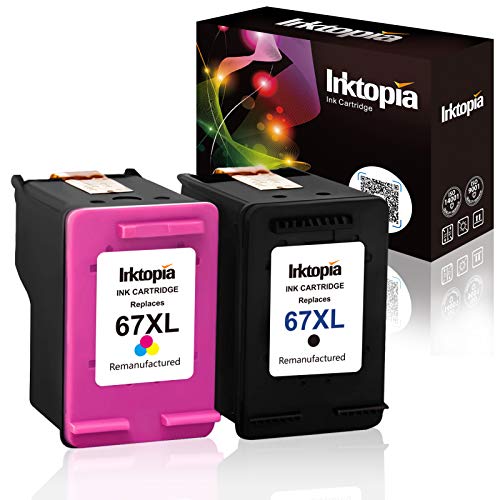 Inktopia Remanufactured Ink Cartridge Replacement for HP 67XL 67 XL for Envy 6055e 6052 6058 Envy Pro 6455e 6452 6458 DeskJet 1255 2732 2752 2755e 4140 4155e Printer (1 Black 1 Tri-Color)