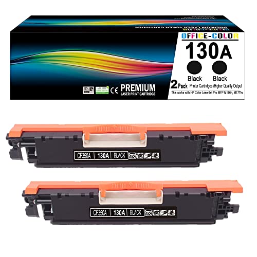 2-Pack Compatible HP 130A Black Toner Cartridges Works with HP Color Laserjet Pro MFP M177fw,M176n Printer Ink