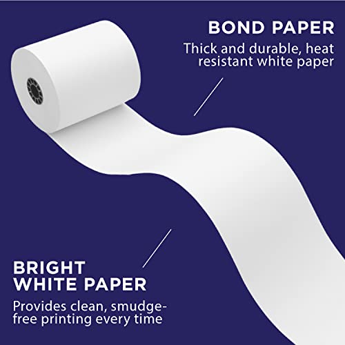 Kitchen Printer Paper for Clover Kitchen Receipt Printer (Star SP700 Ink Printer) by Paper Planet | Credit Card Receipt Paper for Star SP700 Printer | 1-Ply Bond Paper | 20 Rolls with 1 Ribbon