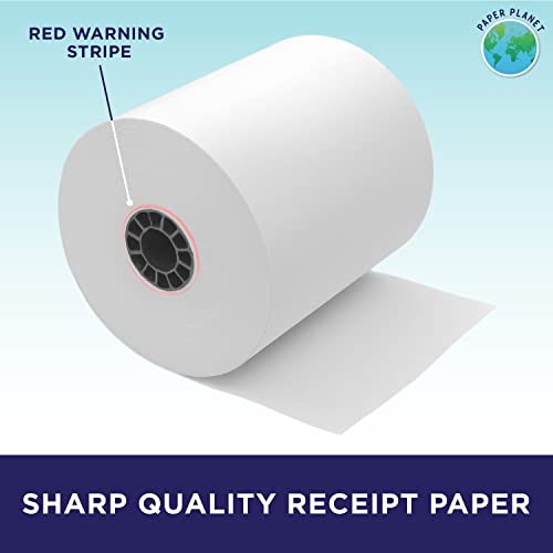 Kitchen Printer Paper for Clover Kitchen Receipt Printer (Star SP700 Ink Printer) by Paper Planet | Credit Card Receipt Paper for Star SP700 Printer | 1-Ply Bond Paper | 20 Rolls with 1 Ribbon