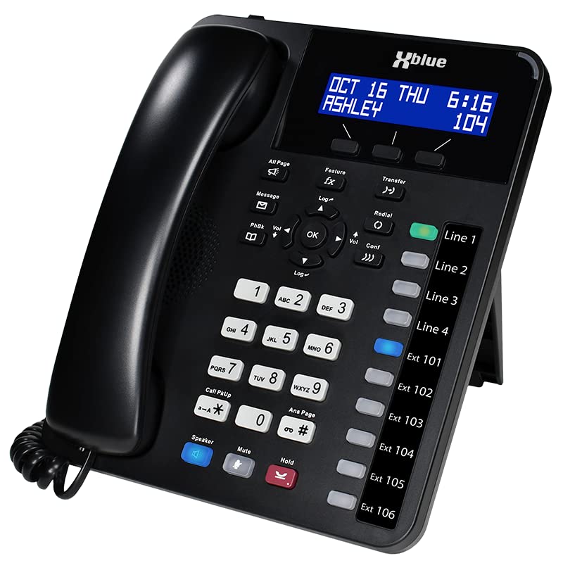 XBLUE X16 Plus Small Business Phone System Bundle with (3) XD10 Digital Phones - Capacity is (6) Outside Line & (16) Digital Phones - Includes Auto Attendant, Voicemail, Caller ID, Paging & Intercom