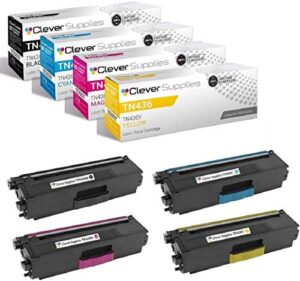 cs compatible toner cartridge replacement for brother tn436 tn-436 tn436bk tn436c tn436m tn436y for hl-l8360cdw / l9310cdw mfc-l8900cdw / l9570cdw 4 color set