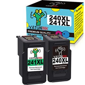 yatunink remanufactured ink cartridges 240 and 241 for canon 240xl and 241xl ink cartridge 240xl 241xl combo pack for canon pixma mg3620 mg3520 ts5120 mx532 mx472 mx432 240-241 printer ink (2 pack)