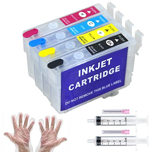 212XL No Chip Remanufactured Ink Cartridge Refillable Ink Cartridges Without Chip & Ink for XP-4100 XP-4105 Sublimation Ink Cartridges Empty Ink Cartridges Replacement for WF-2850 WF-2830 Printer