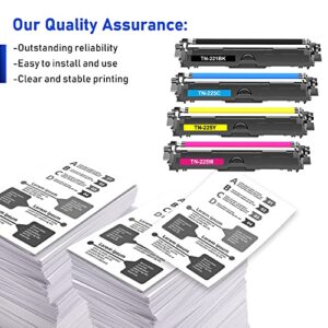 TN221 TN-221 TN225 Toner Cartridges: Compatible Replacement for Brother TN-225 TN221BK TN225C/M/Y for MFC-9130CW HL-3140CW HL-3170CDW HL-3150CDW MFC-9330CDW MFC-9340CDW MFC-9140CDN Printer 4 Packs