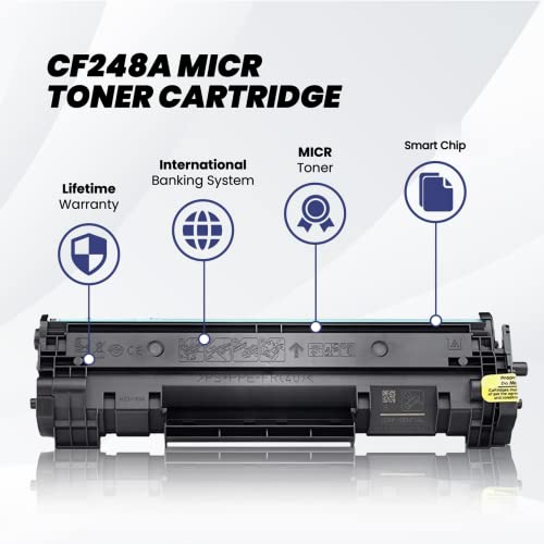 Ampro's CF248A MICR Compatible Toner Cartridge Replacement for HP CF248A 48A MICR or HP 48A for HP Laserjet M29W M15W, M15a, MFP M28a/MFP M28w - Prints 1000 Checks!