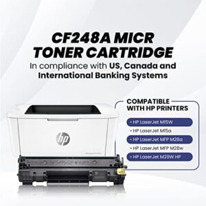 Ampro's CF248A MICR Compatible Toner Cartridge Replacement for HP CF248A 48A MICR or HP 48A for HP Laserjet M29W M15W, M15a, MFP M28a/MFP M28w - Prints 1000 Checks!