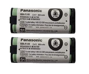 2 pack hhr-p105 ni-mh rechargeable battery for panasonic 2.4v 830mah battery for cordless phones