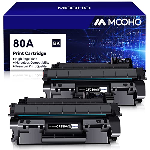 80A CF280A Toner Cartridge Black Replacement for HP 80A CF280A 80X CF280X for HP Laserjet Pro 400 M401n M401dn M401dne M401dw M401 M401a M401d MFP M425dn M425dw Toner Printer (2-Pack)