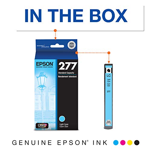 EPSON T277 Claria Photo HD Ink Standard Capacity Light Cyan Cartridge (T277520) for Select Epson Expression Printers