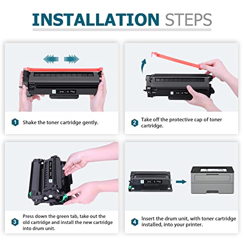 inkalfa TN760 TN730 Toner Cartridge Replacement for Brother TN760 TN 760 TN-760 TN730 TN-730 for MFC-L2710DW HL-L2395DW MFC-L2750DW HL-L2370DW L2390DW L2350DW Printer Ink (Black, 4-Pack)