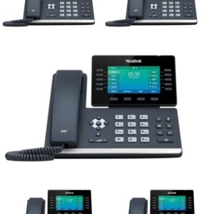 Yealink SIP-T54W IP Phone [5 Pack] 16 VoIP Accounts. 4.3-Inch Color Display. USB 2.0, 802.11ac Wi-Fi, Dual-Port Gigabit Ethernet, 802.3af PoE, Power Adapter Not Included (SIP-T54W)