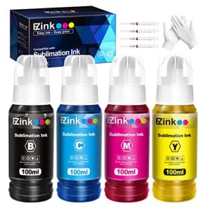 e-z ink (tm autofill sublimation ink 400ml for ecotank et2720 et2750 et2760 et-2800 et-2803 et-2850 et-3850 et-3830 et4700 et-4760 et-4800 et-4850 et15000 wf7820 wf2750 printer (icc-free/anti-uv)