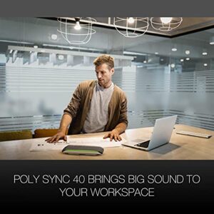 Poly Sync 40 Teams USB-A & USB-C Speakerphone - for Streaming Voice, Video, Distance Learning, Remote Work, School, Conferencing Apps - Zoom, Webex, Meet, Team, Global Teck Bundle Microfiber