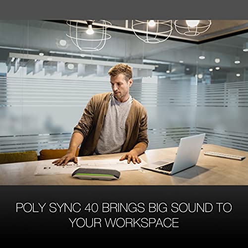 Poly Sync 40 Teams USB-A & USB-C Speakerphone - for Streaming Voice, Video, Distance Learning, Remote Work, School, Conferencing Apps - Zoom, Webex, Meet, Team, Global Teck Bundle Microfiber