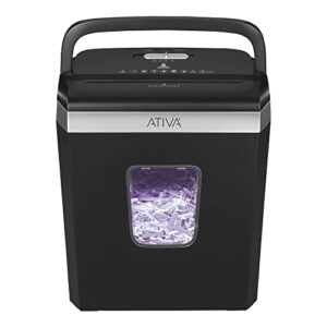 ativa® 6-sheet cross-cut shredder, black, a06cc19