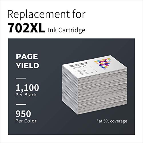 702XL LemeroUexpect Remanufactured Ink Cartridges Replacement for Epson 702XL 702 XL T702XL for Workforce Pro WF-3720 WF-3730 WF-3733 Printer Black Cyan Magenta Yellow, 5P