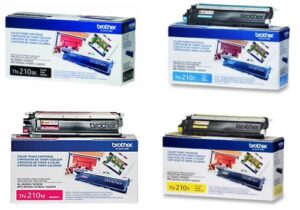 brother tn-210 cartridge set (1 black, 1 cyan, 1 magenta, 1 yellow)