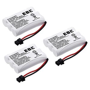 ebl bt-446 rechargeable cordless phone replacement batteries for bt-446, bt-1005 bt1005, 3.6v 1000mah nimh (pack of 3)