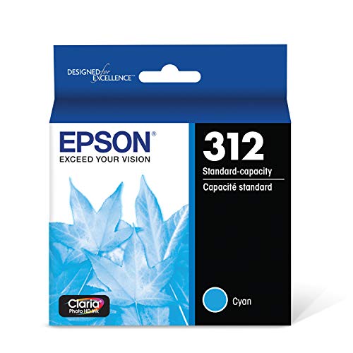 EPSON T312 Claria Photo HD -Ink Standard Capacity Cyan -Cartridge (T312220-S) for select Epson Expression Photo Printers