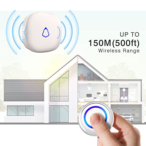 Caregiver Pager, Wireless Panic Buttons Elderly Monitoring Assistance Products for Seniors,Patients,Disabled,intercom for Elderly at Home,Shower Room, Student at Classroom