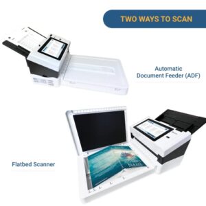 Raven Pro Max Document Scanner - Huge Touchscreen, High Speed Color Duplex Feeder (ADF) + Flatbed Combo, Wireless Scan to Cloud, WiFi, Ethernet, USB, Home or Office Desktop