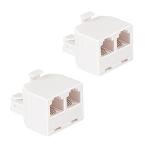 uvital rj11 plug 1 to 2 dual phone line splitter wall jack split into two modular converter adapter