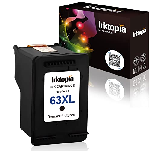 Inktopia Remanufactured for HP 63XL Ink Cartridges 1 Black, High Yield and Ink Level Display Used in HP Officejet 3830 3831 4650 for HP Envy 4512 4516 4520 Deskjet 1112 2130 3630 3633 3634 Printer