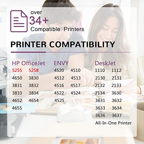 Inktopia Remanufactured for HP 63XL Ink Cartridges 1 Black, High Yield and Ink Level Display Used in HP Officejet 3830 3831 4650 for HP Envy 4512 4516 4520 Deskjet 1112 2130 3630 3633 3634 Printer