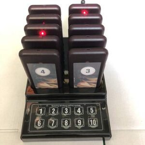 shihui 10 pager buzzers 1 keypad queue number call wireless calling system queue call restaurant paging system for restaurant church food truck coffee shop office