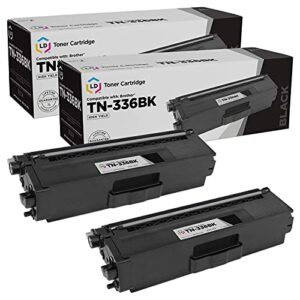 ld products compatible toner cartridge replacement for brother tn336bk high yield (black, 2-pack) for hl & mfc multifunction: hl-l8250cdn, hl-l8350cdw, hl-l8350cdwt, mfc-l8600cdw &mfc-l8850cdw