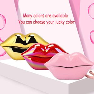 CHENJIEUS Lip Telephone, Advanced Home Telephone, Interesting Mouth Lip-Shaped Telephone, Electroplating Wire Phone Home Decoration, for Families House Phone (Electroplating Rose red)