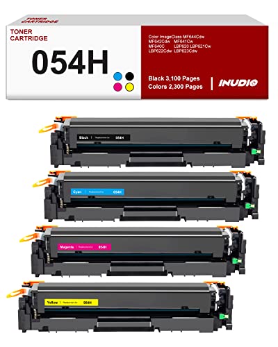 054 054H Compatible Toner Cartridge Replacement for Canon 054 054H CRG-054 for Canon Color ImageClass MF644Cdw MF642Cdw LBP622Cdw MF640C LBP620 MF643Cdw Printer (1 Black 1 Cyan 1 Magenta 1 Yellow)