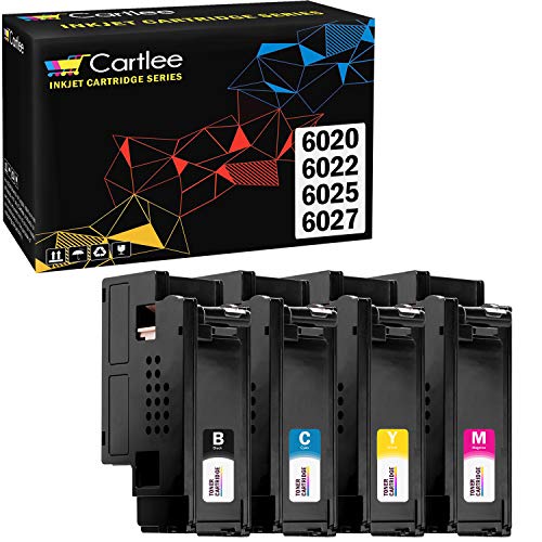 Cartlee Compatible Ink Cartridge Replacement for Xerox Workcentre 6027 Toner for Xerox 106r02759 Toner Cartridge Black Toner for Xerox Phaser 6020 6022 6025 6027 (1 Black, 1 Cyan, 1 Magenta, 1 Yellow)