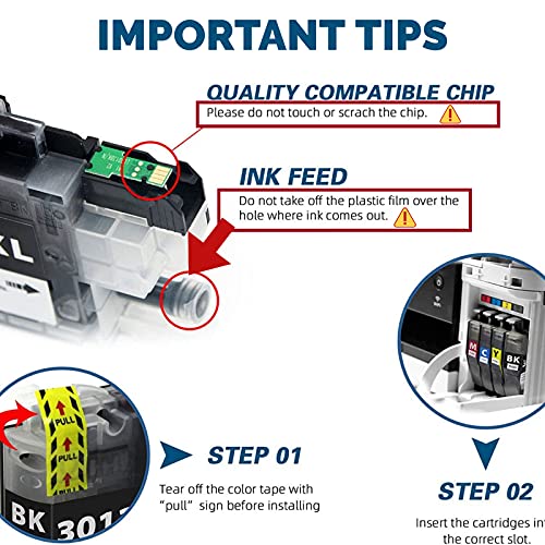 JoyPrinting LC-3011 Compatible Brother LC3011 3011 Ink Cartridges for Brother MFC-J491DW MFC-J497DW MFC-J690DW MFC-J895DW Printer, 5-Pack (2 Black, 1 Cyan, 1 Magenta, 1 Yellow)