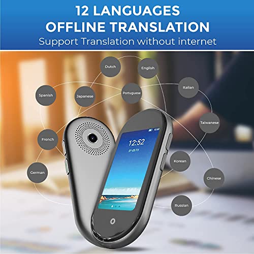 DoDoDuck 3 Language Translator Device, Offline Translation, No WiFi Needed, Offline 2 Way Translation in 12 Languages,109 Online, Bluetooth | Integrated AI Assistant……