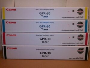 canon gpr-30 oem genuine toner cartridge combo for canon imagerunner c5045, c5051 printer (bcmy one each: 2789b003aa, 2801b003aa, 2793b003aa, 2797b003aa