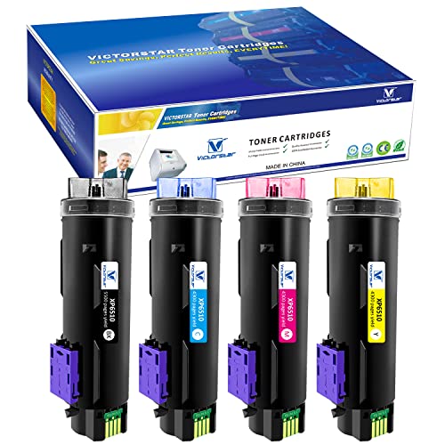 VICTORSTAR 4 Colors Compatible Toner Cartridges 6510 6515 【Extra High Yield】 5500 Pages BK, 4300 Pages CMY for Xerox Phaser 6510n 6510dn 6510dni 6510dnm WorkCentre 6515 6515n 6515dn 6515dni 6515dnm