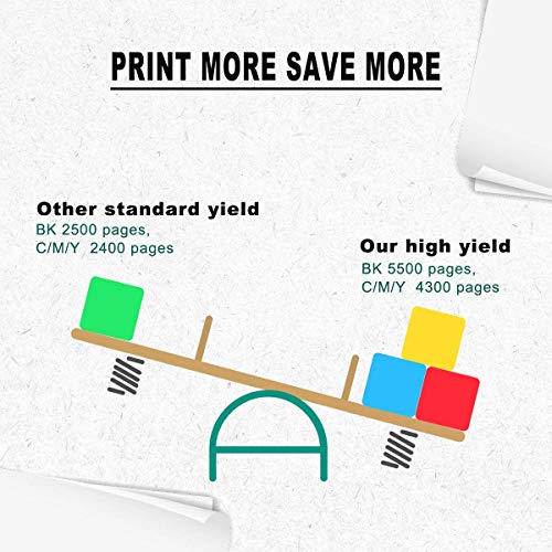 VICTORSTAR 4 Colors Compatible Toner Cartridges 6510 6515 【Extra High Yield】 5500 Pages BK, 4300 Pages CMY for Xerox Phaser 6510n 6510dn 6510dni 6510dnm WorkCentre 6515 6515n 6515dn 6515dni 6515dnm