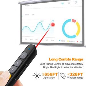 NORWII N29 Wireless Presenter with 300 FT Long Range, 2.4GHz Presentation Clicker for Presentation Remote Powerpoint Clicker Slide Advancer Supports Hyperlink/Volume/Mac/Key-Customized