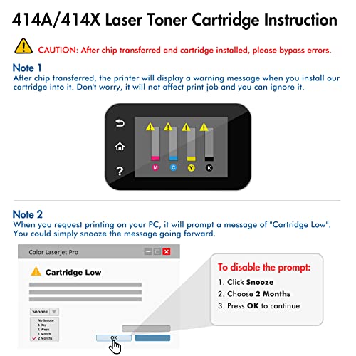 Cool Toner Compatible 414X Toner Cartridge Replacement for HP 414X 414A 414 W2020X Work with Color Pro MFP M479fdw M454dw M479fdn M454dn M479 Laser Printer Ink (Black Cyan Magenta Yellow, 4-Pack)