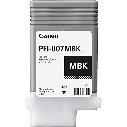 Canon 90ml Dye Ink Tank Bundle for imagePROGRAF iPF670E Printer, Consists of PFI007BK Black, PFI007C Cyan, PFI007M Magenta, PFI007MBK Matte Black, PFI-007Y Yellow