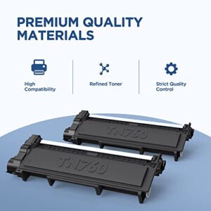 YO Twin Pack TN760 2PK Replacement for Brother TN760 TN730 High Yield Toner Cartridge, Compatible for MFC-L2710DW HL-2395DW DCP-L2550DW HL-L2370DW (Black, 2 Pack)