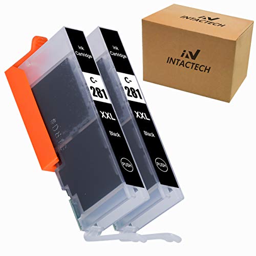 Intactech 281xxl BK Compatible Ink Cartridges Replacement for Canon CLI-281 XXL Black Ink Tank CLI-281 BK Work with Pixma TS6120 TS8120 TR7520 TR8520 TS9120 TS6220 TS8220 TS9520 TS9521C TS702 Printers