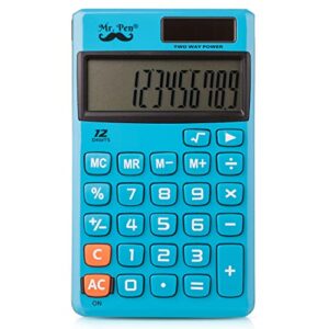 mr. pen- standard function calculator, 12 digits, small calculator, solar calculator, pocket calculator, simple calculator, basic office calculators, solar handheld calculator, standard calculator