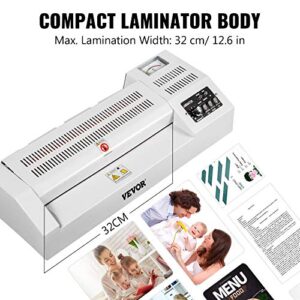 VEVOR Lamination Machine 12.6" Thermal Laminator Machine 4 Rollers System Portable Laminating Machine for Home School or Small Office Suitable for Use with Photos, Handouts or Other Laminating Needs